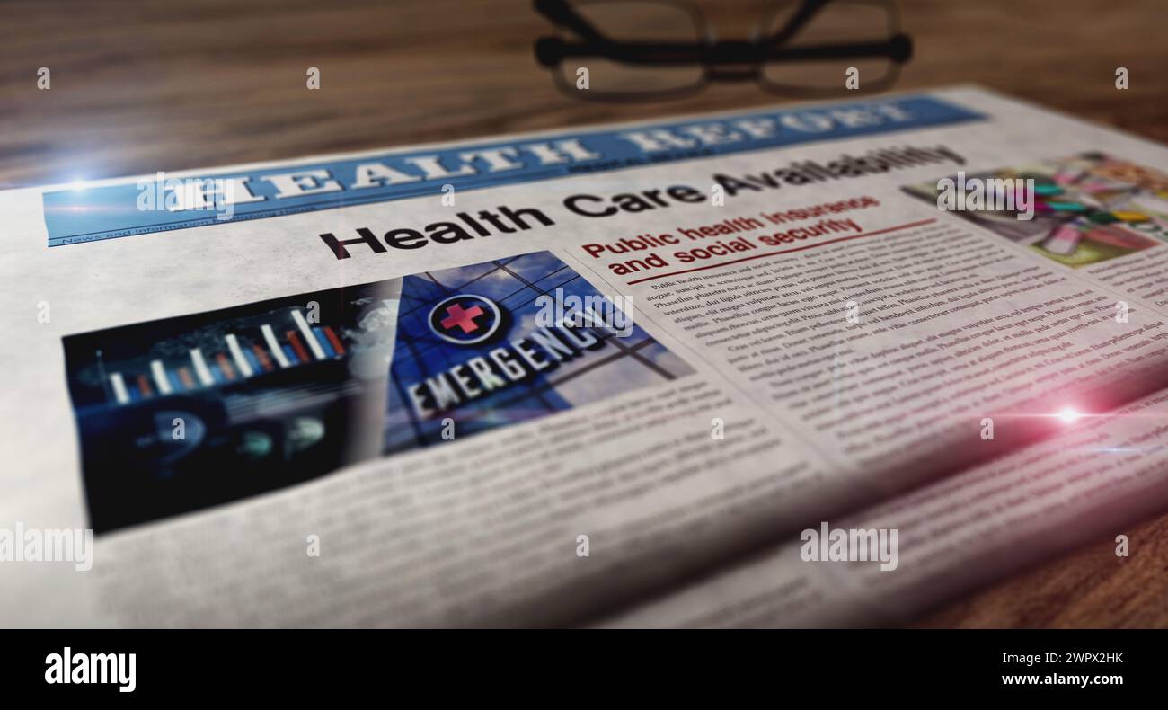 Health care availability and public insurence daily newspaper on table ...