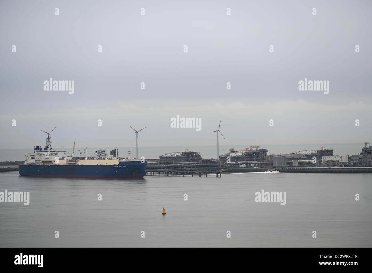 Zeebrugge, Belgium. 09th Mar, 2024. The icebreaking LNG tanker "Boris ...