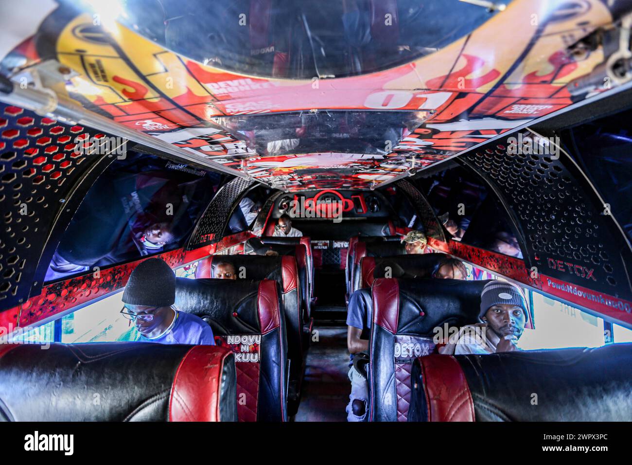 Nairobi, Nairobi, Kenya. 9th Mar, 2024. The interior of a matatu with ...