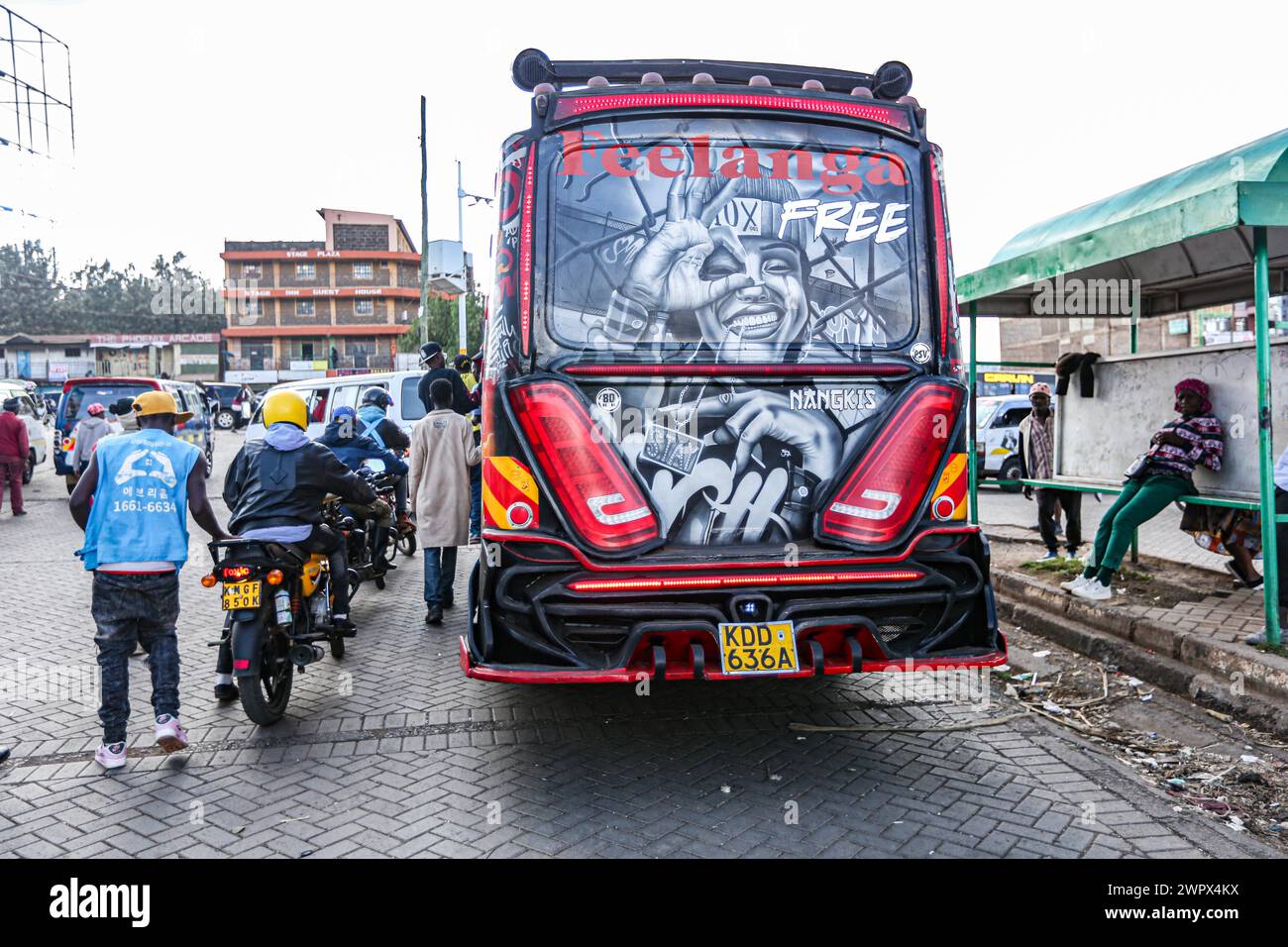 Nairobi, Nairobi, Kenya. 9th Mar, 2024. The back of a matatu detail ...
