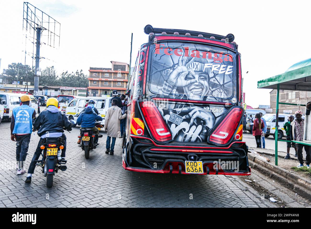March 9, 2024, Nairobi, Nairobi, Kenya: The back of a matatu detail ...
