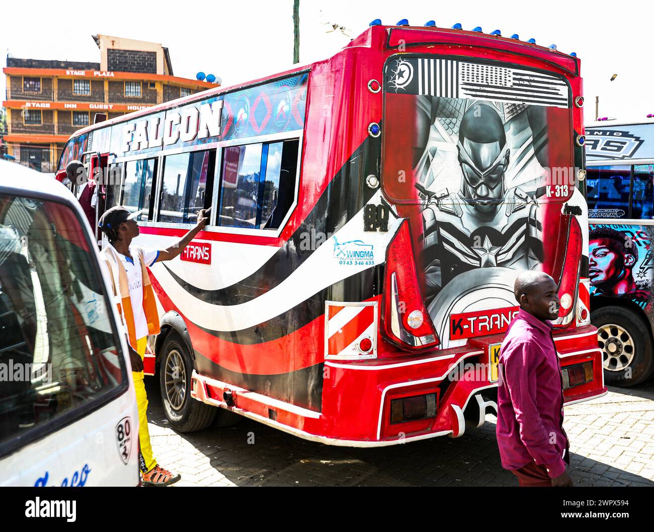 Nairobi, Nairobi, Kenya. 9th Mar, 2024. The back side of the Falcon ...