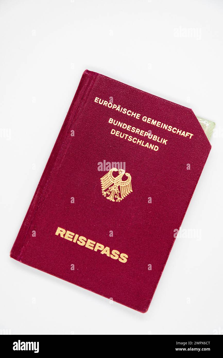 1998 German Passport on white background Stock Photo - Alamy