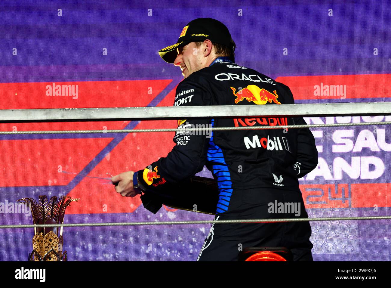 Jeddah, Saudi Arabia. 09th Mar, 2024. Race winner Max Verstappen (NLD) Red Bull Racing ...