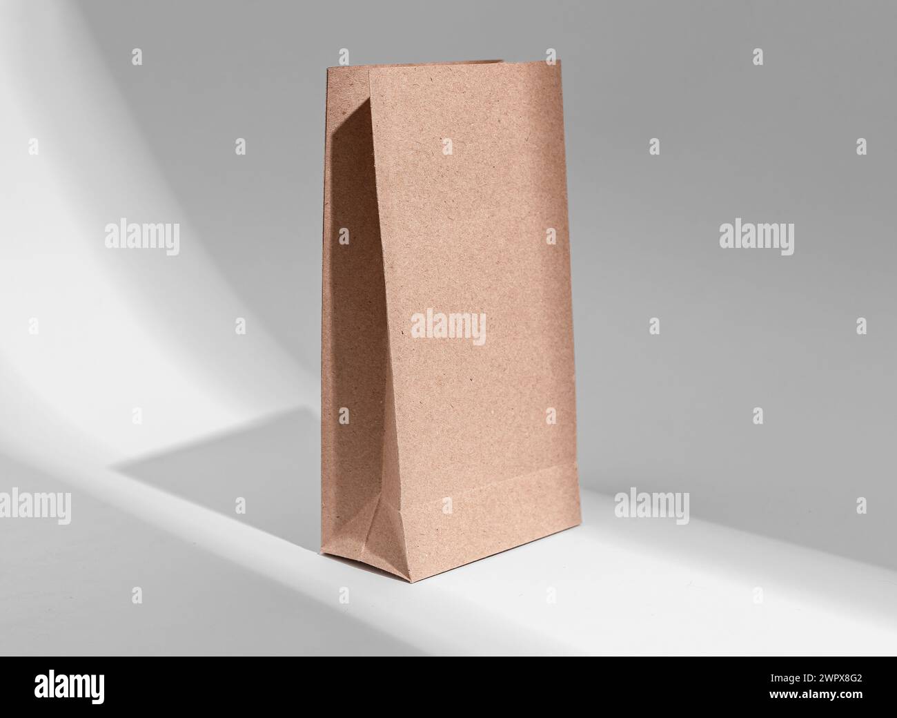 Kraft paper bag mockup. Eco beige pouch, package, vertical packet Stock ...