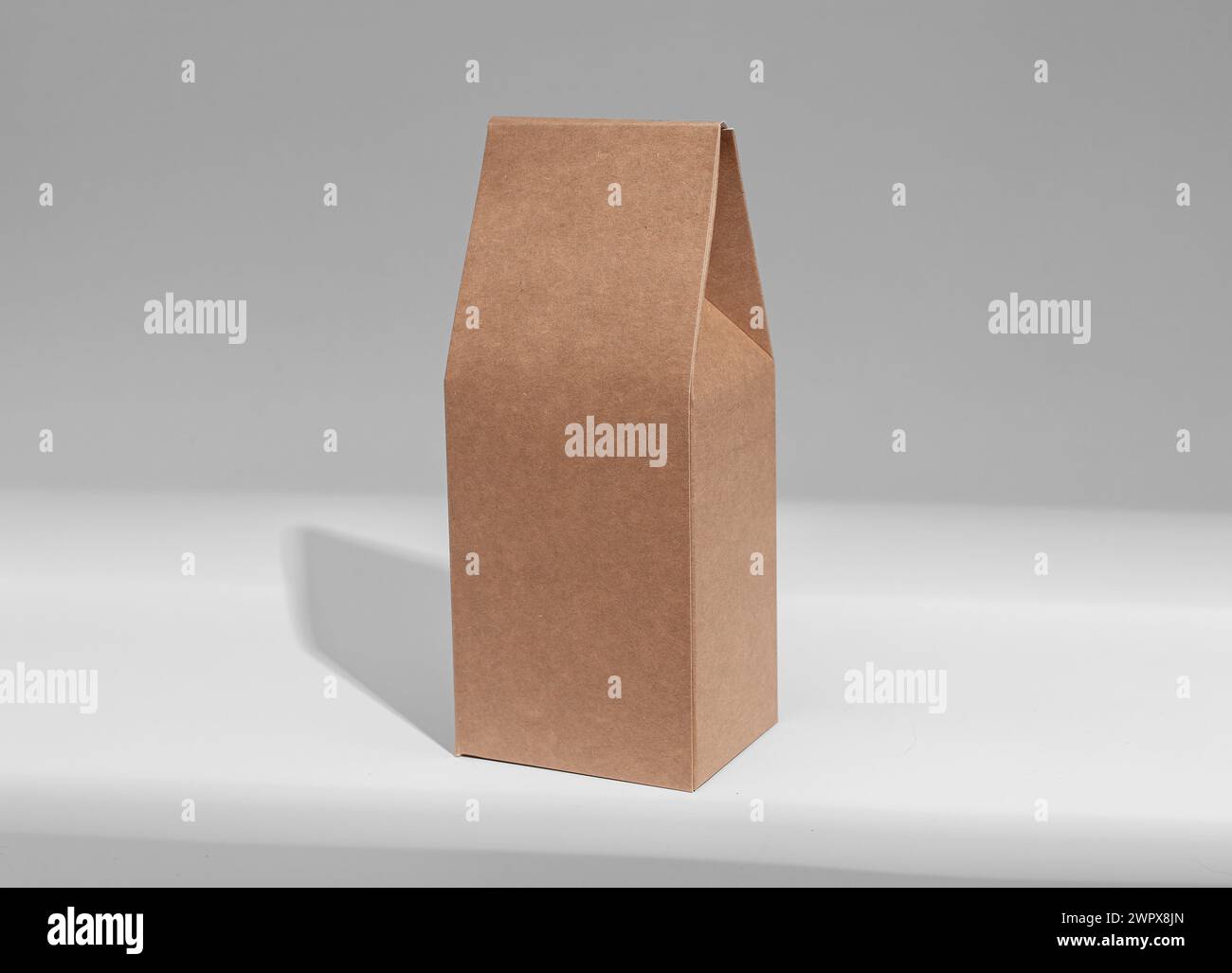 Kraft vertical product package, upright box. Carton packing mockup ...