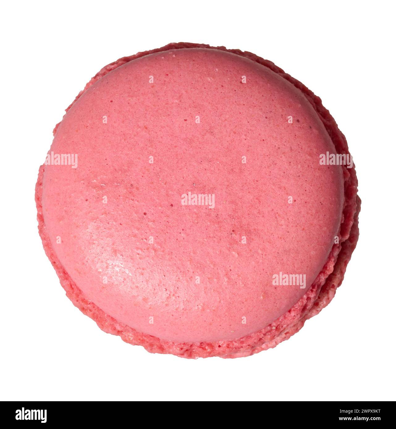 Raspberry macaron on isolated background, dessert, top view Stock Photo ...