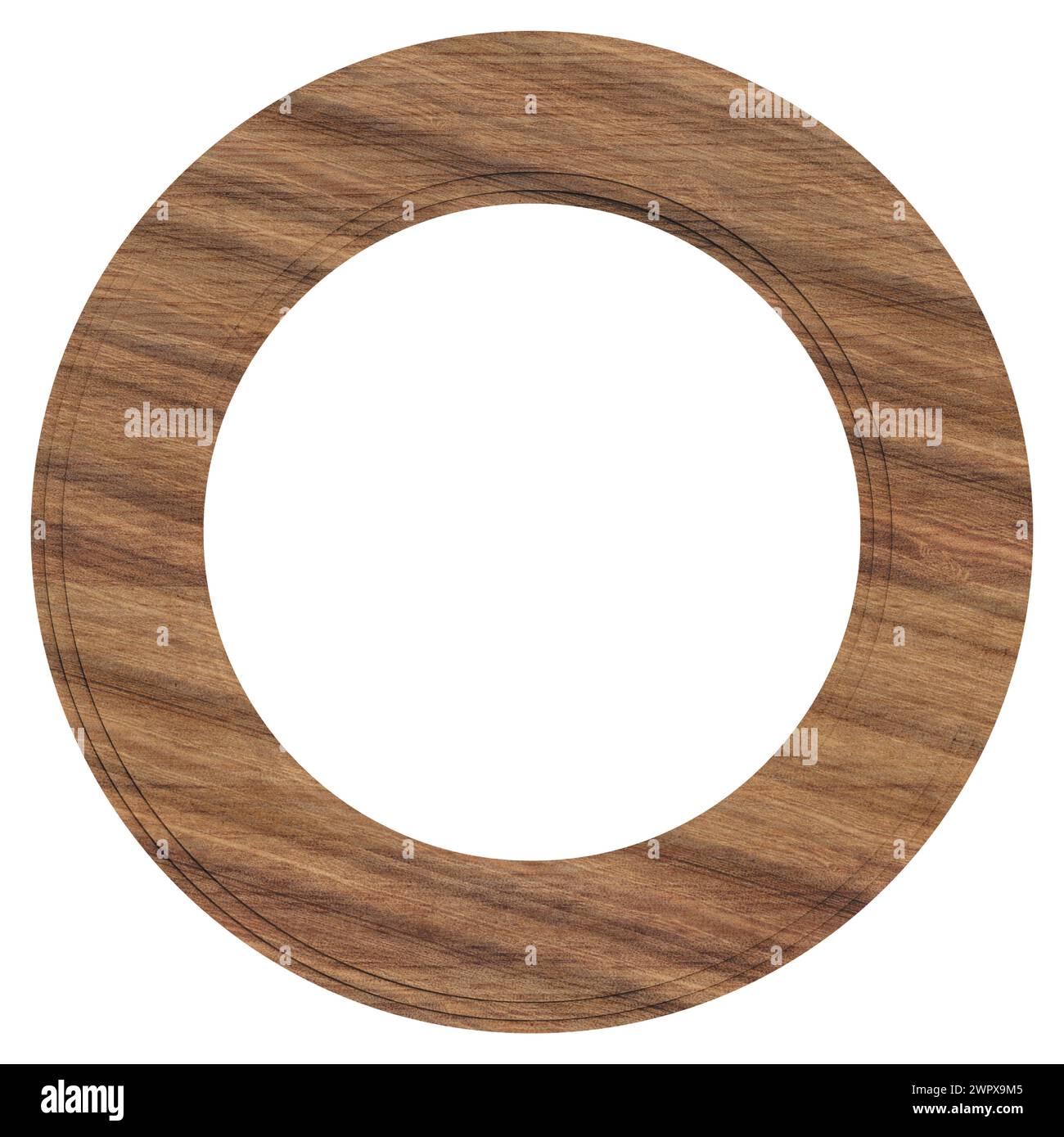 Empty oak round frame for photos and painting Stock Photo - Alamy