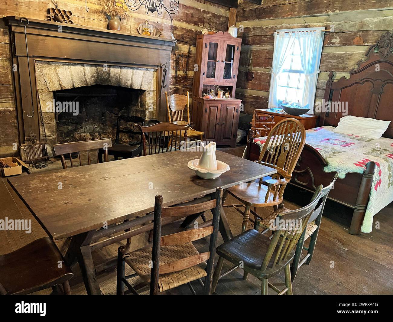 Inside Lower Residence in Spring Mill State Park Stock Photo - Alamy