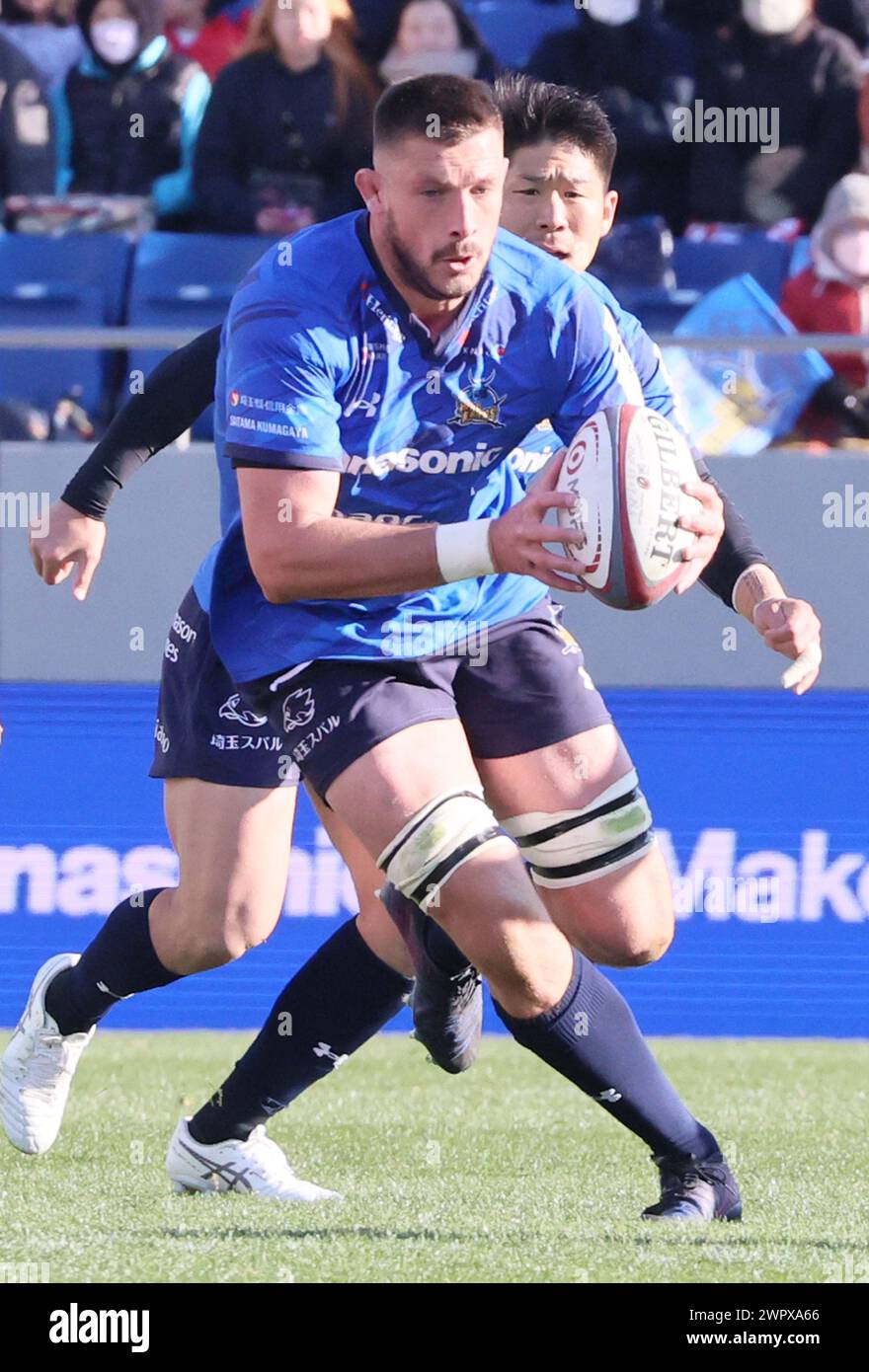 Kumagaya, Japan. 9th Mar, 2024. Saitama Panasonic Wild Knights lock ...