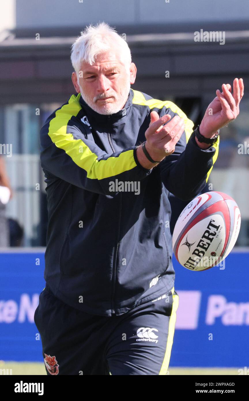 Kumagaya, Japan. 9th Mar, 2024. Toshiba Brave Lupus Tokyo head coach ...