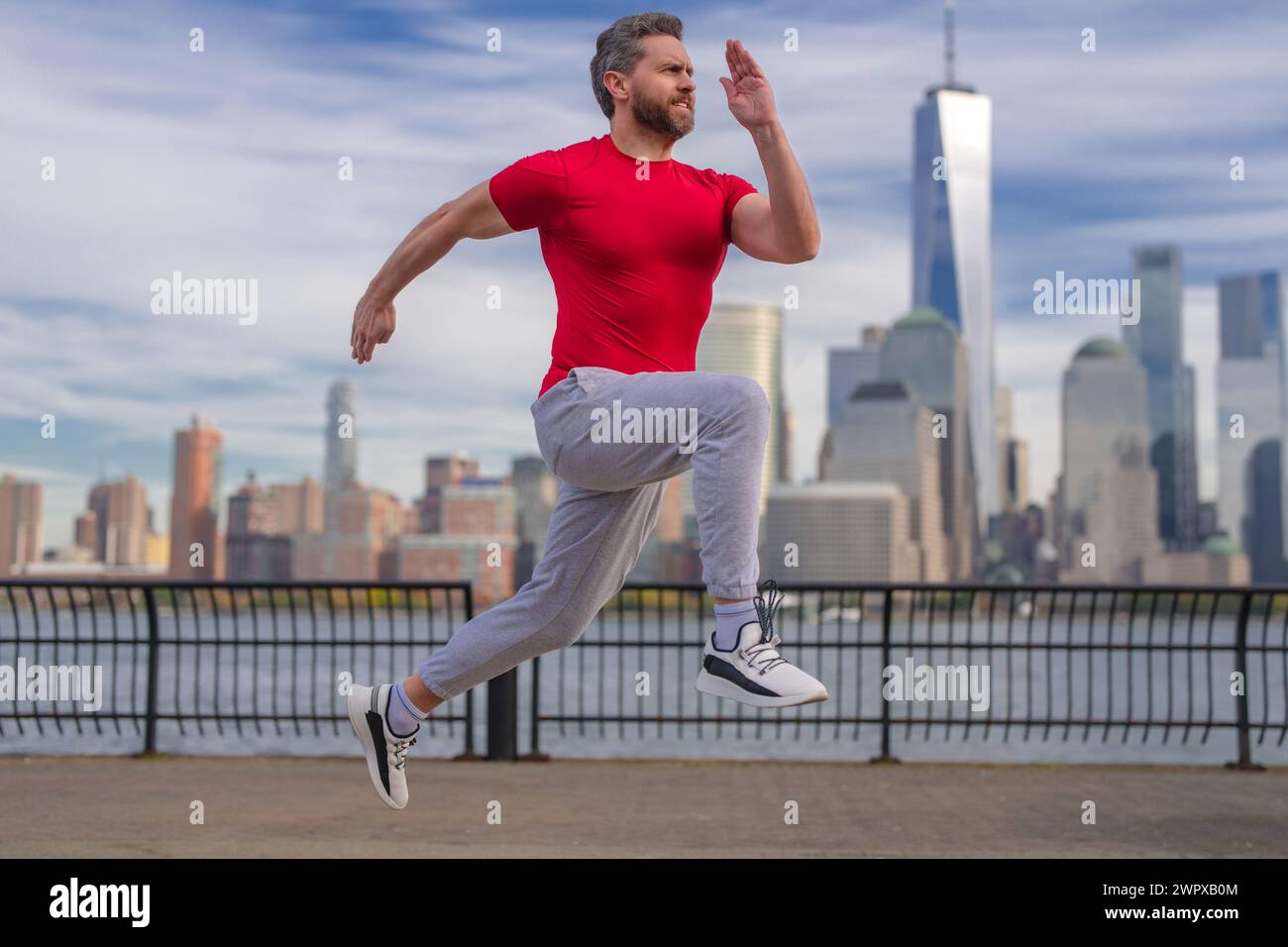 Sport runner. Man running. Fit male sport fitness model sprinting ...