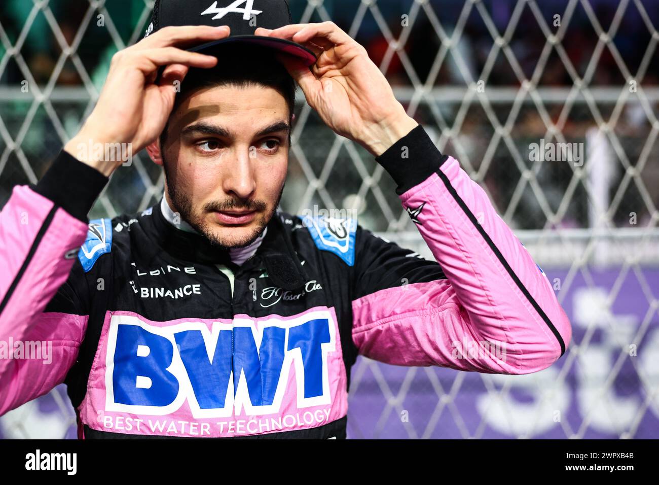 Jeddah, Saudi Arabia. 09th Mar, 2024. Esteban Ocon (FRA) Alpine F1 Team on the grid. 09.03.2024 ...