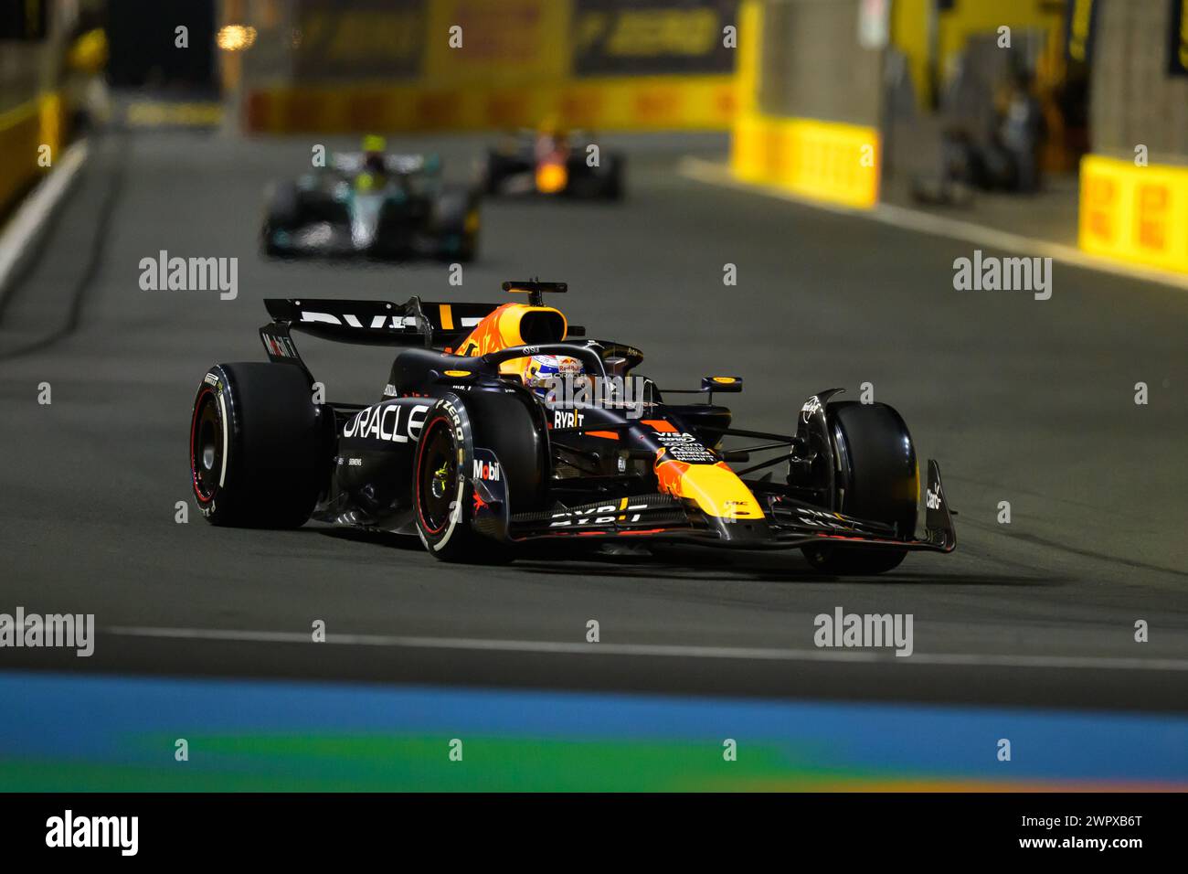 Jeddah, Saudi Arabia. 9th March 2024. Max Verstappen of Oracle Red Bull Racing During Race ...