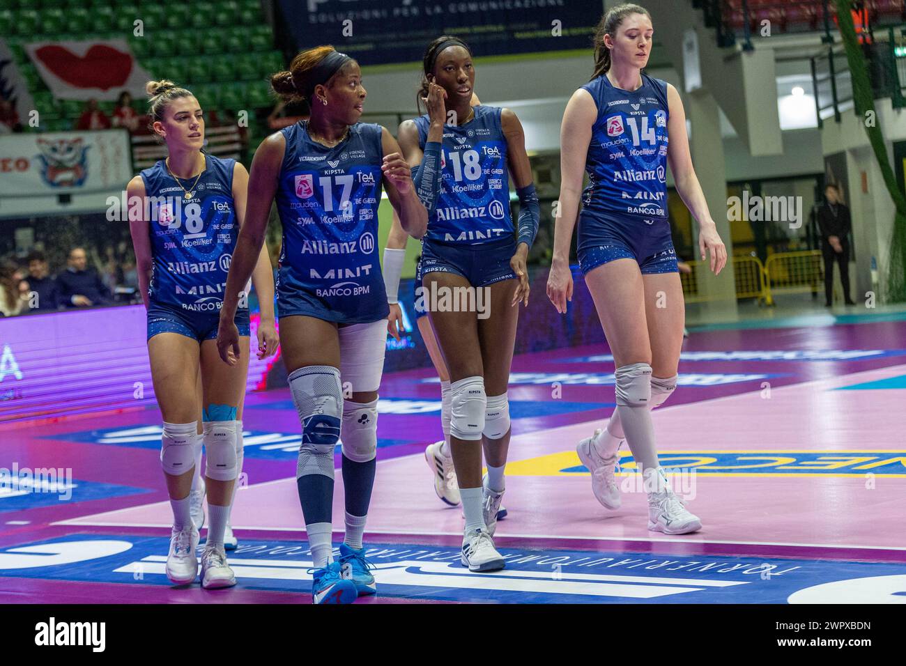 Milan, Italy. 09th Mar, 2024. Players of Vero Volley Milano during ...
