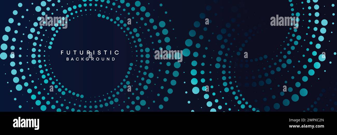 Dark blue digital technology banner gradient web background. Blue ...