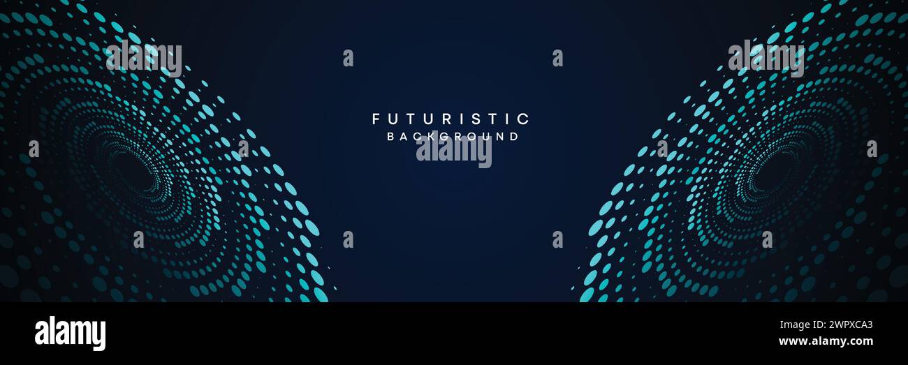 Dark blue digital technology banner gradient web background. Blue ...