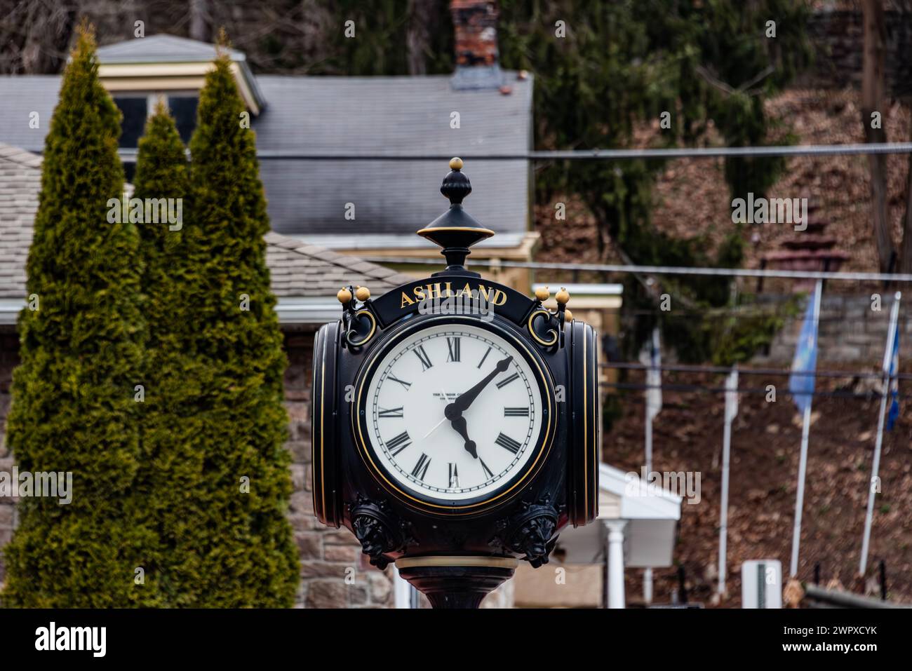 Ashland Town Clock, Pennsylvania USA Stock Photo - Alamy
