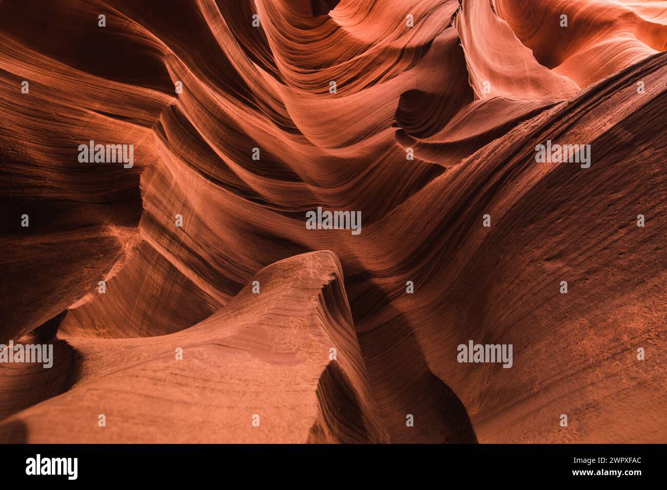 Red sandstone rock formations at Lower Antelope Canyon in Lechee ...