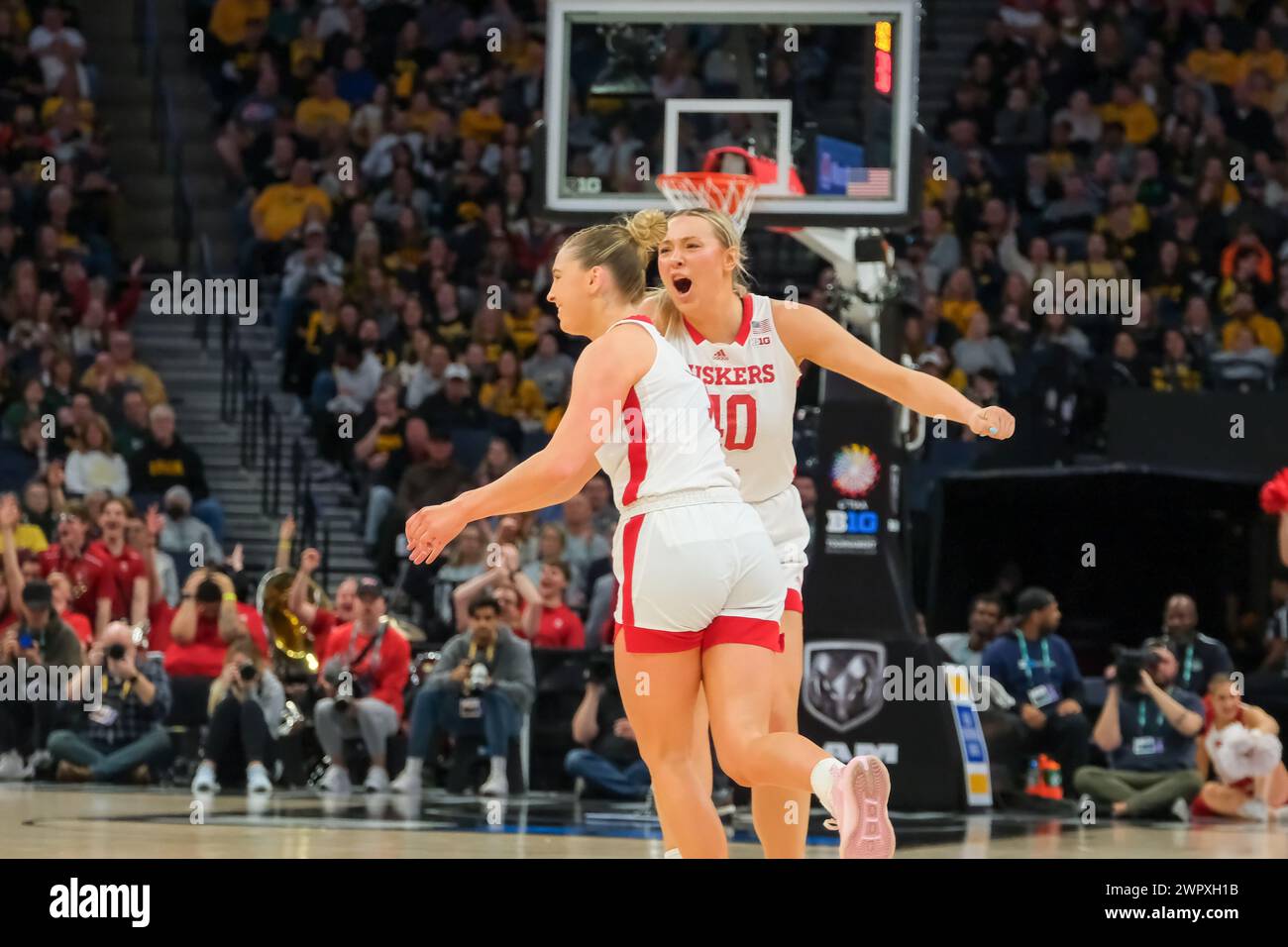 Minneapolis, Minnesota, USA. 9th Mar, 2024. Nebraska Cornhuskers center ...