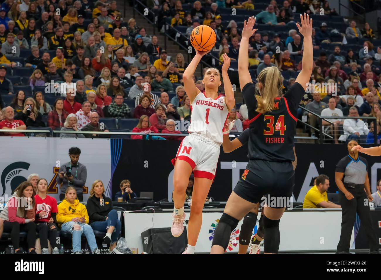 Minneapolis, Minnesota, USA. 9th Mar, 2024. Nebraska Cornhuskers guard ...