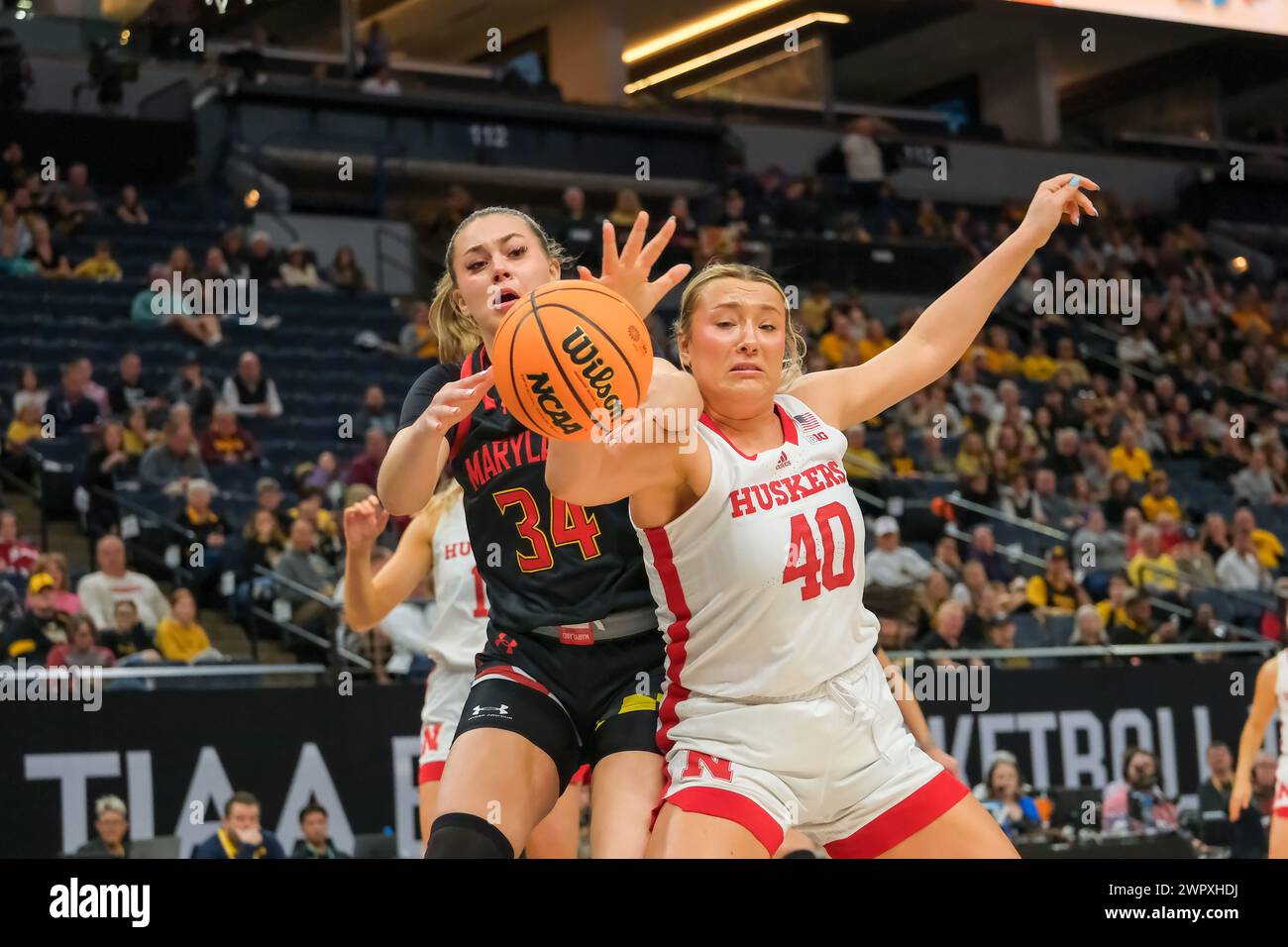 Minneapolis, Minnesota, USA. 9th Mar, 2024. Nebraska Cornhuskers center ...