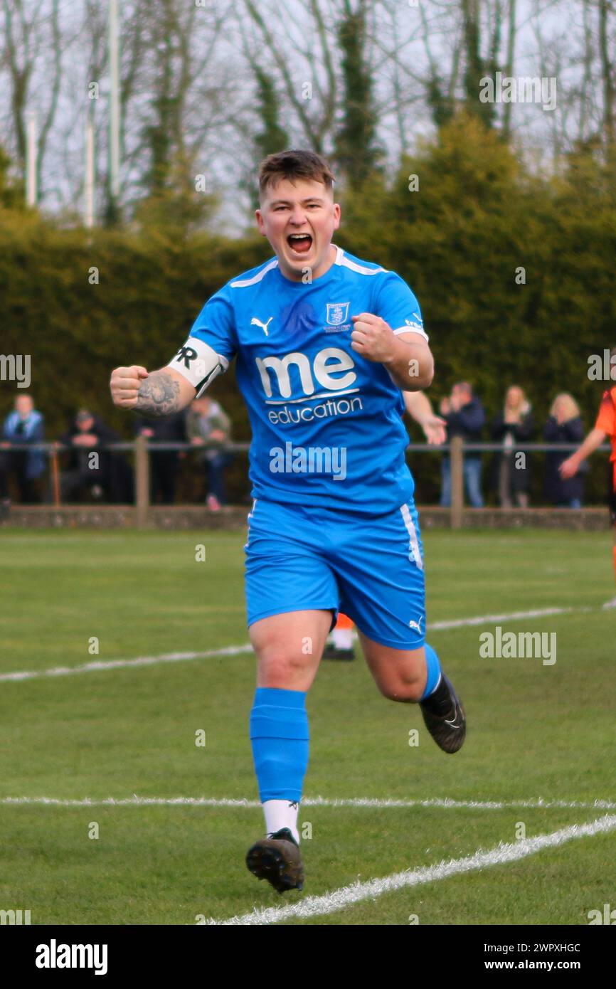 Heather, UK, 9, March, 2024:Kyle Jardine Celebrating Scoring the first ...