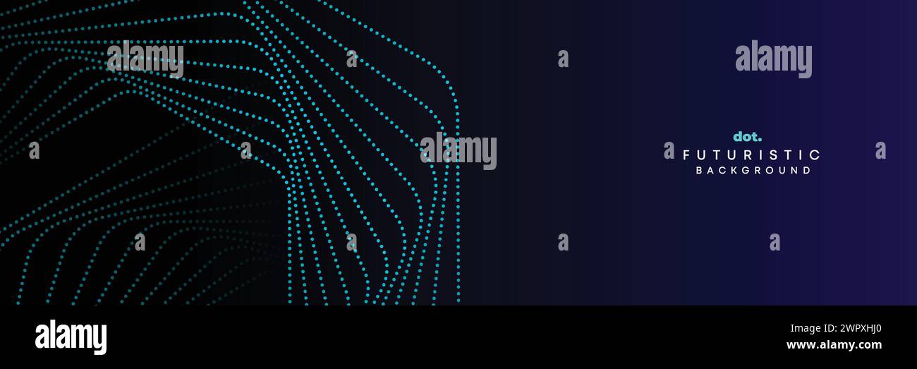 Dark blue digital technology banner gradient web background. Blue ...