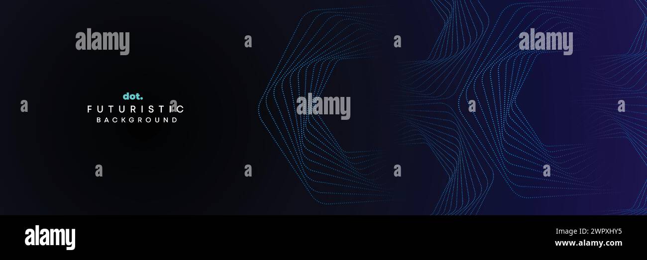 Dark blue digital technology banner gradient web background. Blue ...