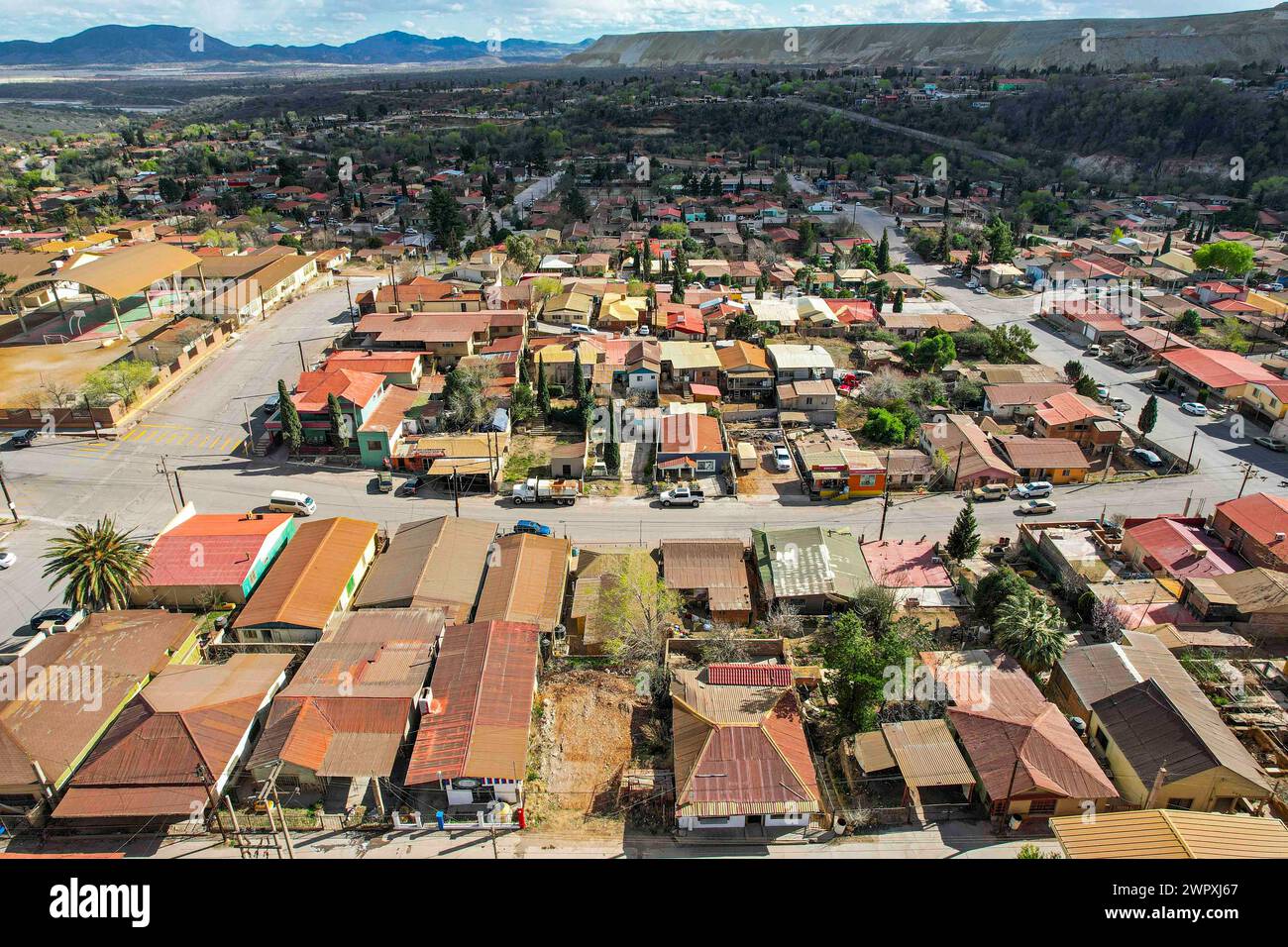 Aerial view of Canaea Sonora Mexico. Vista aerea de Canaea Sonora ...