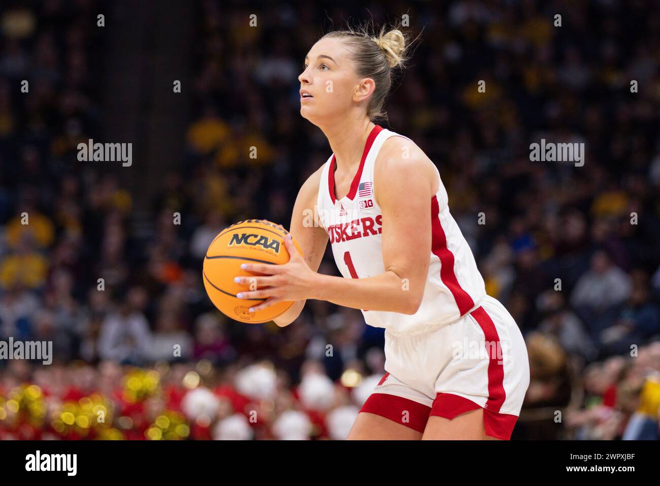 MINNEAPOLIS, MN - MARCH 16: Nebraska Cornhuskers guard Jaz Shelley (1 ...
