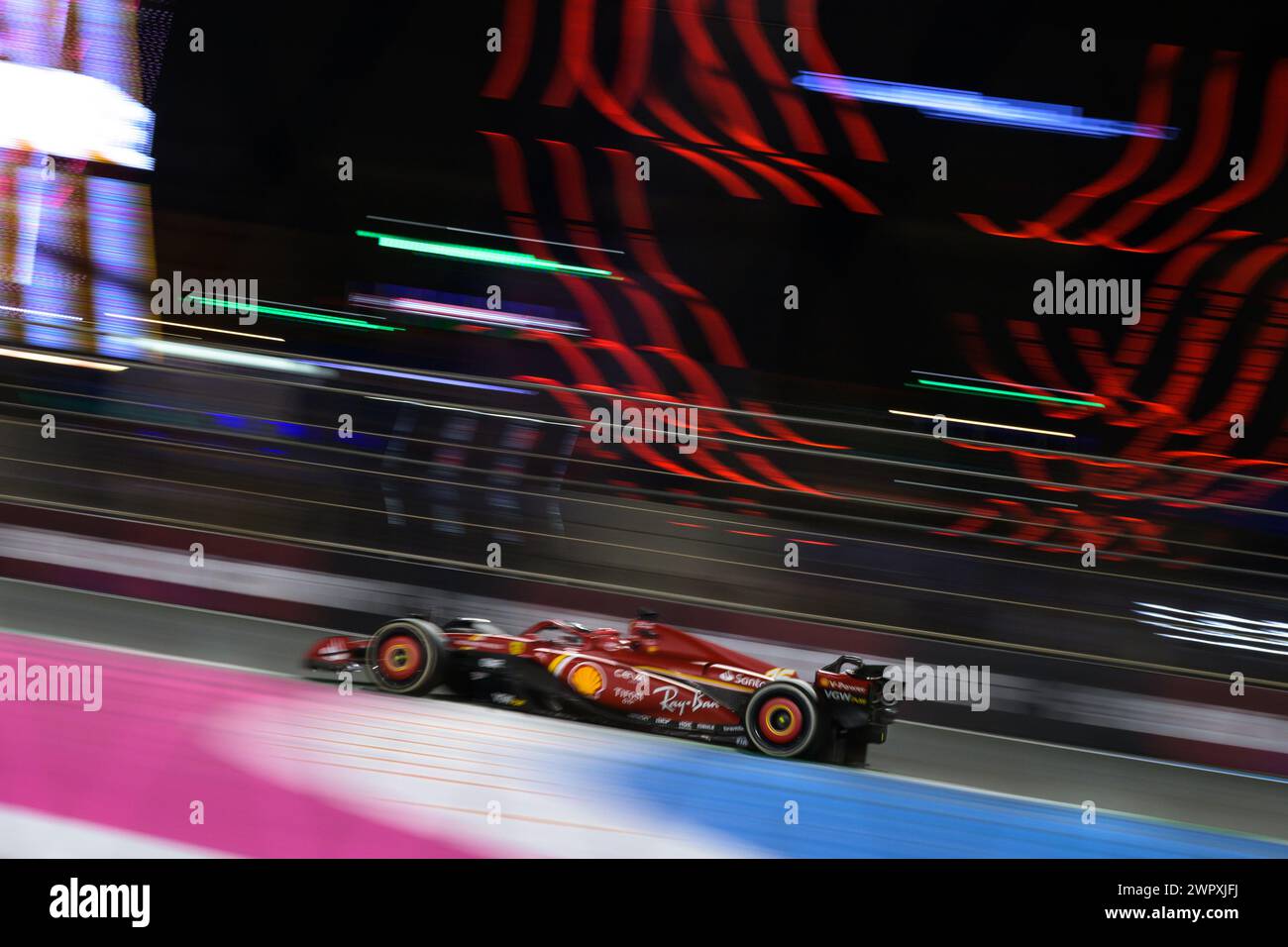 Jeddah, Saudi Arabia. 9th March 2024. Charles Leclerc of Scuderia Ferrari F1 Team During Race ...