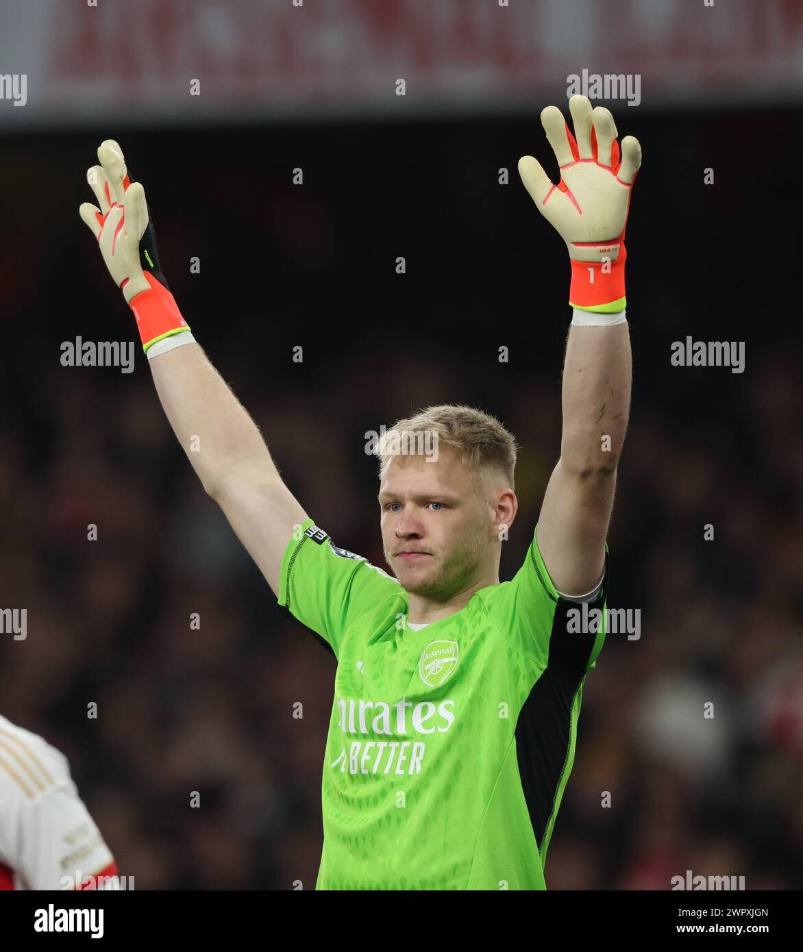 London, UK. 09th Mar, 2024. Aaron Ramsdale (A) at the Arsenal v ...
