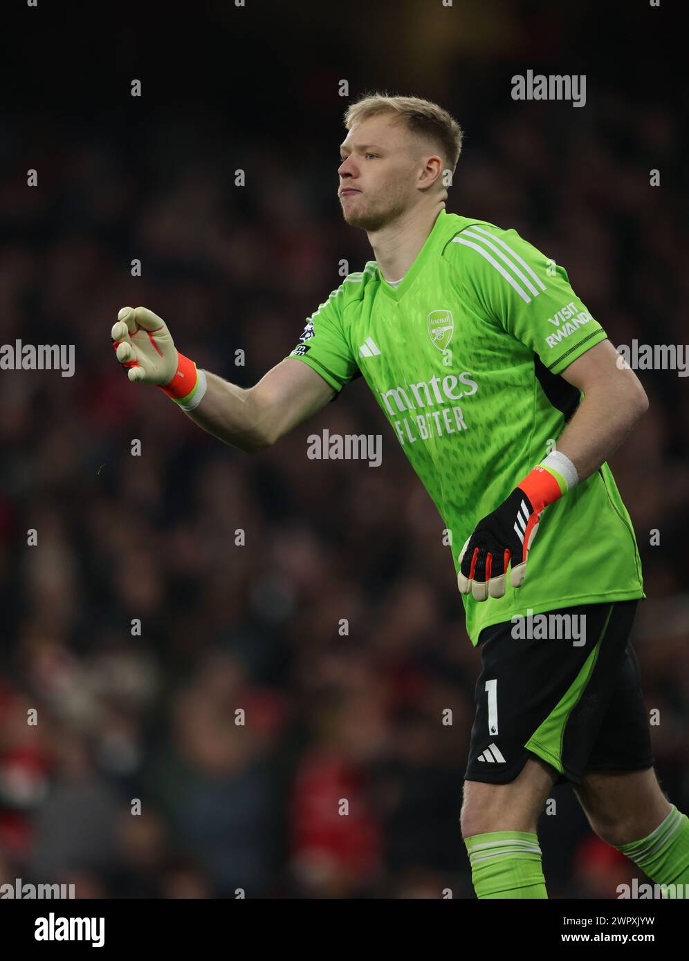 London, UK. 09th Mar, 2024. Aaron Ramsdale (A) at the Arsenal v ...