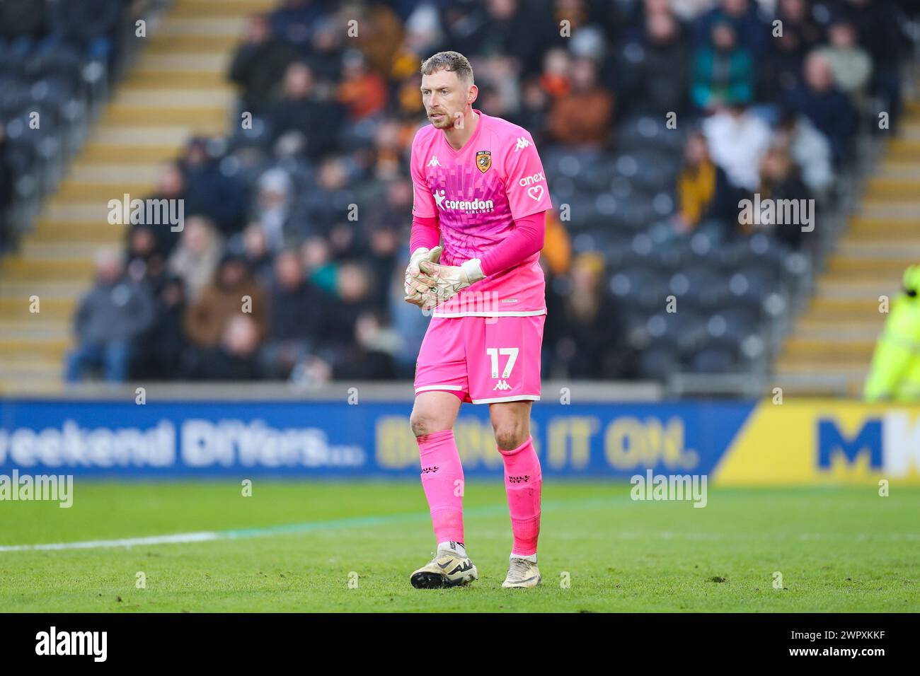 Hull, UK. 09th Mar, 2024. Hull City goalkeeper Ryan Allsop (17) during ...