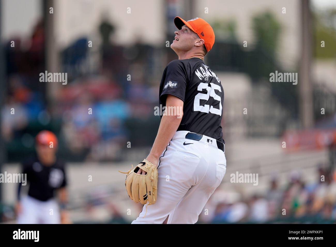 Detroit Tigers Starting Pitcher Matt Manning Watches A Home Run By