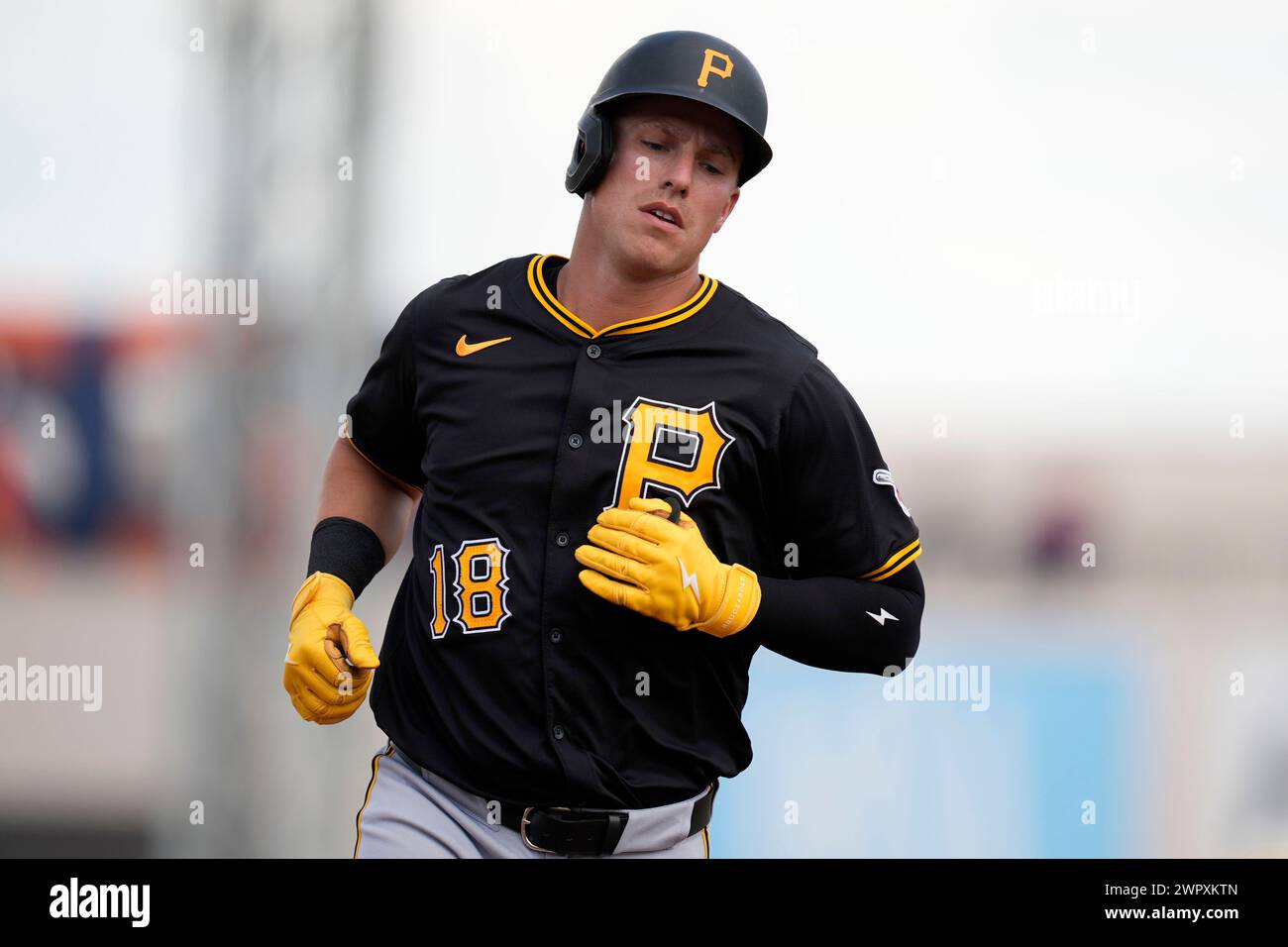 Pittsburgh Pirates' Jake Lamb runs the bases after hitting a home run ...
