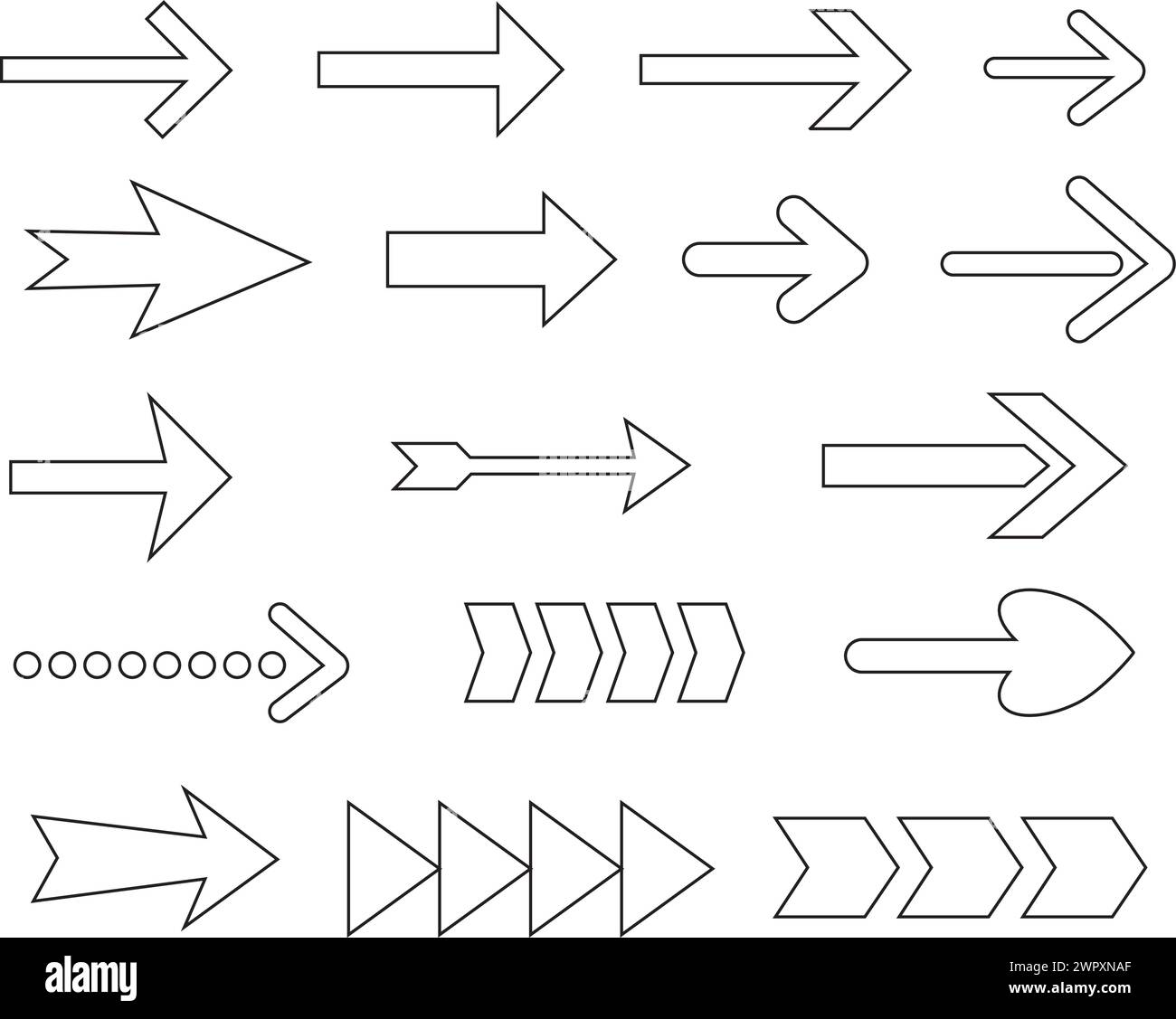 Outline arrows hi-res stock photography and images - Alamy