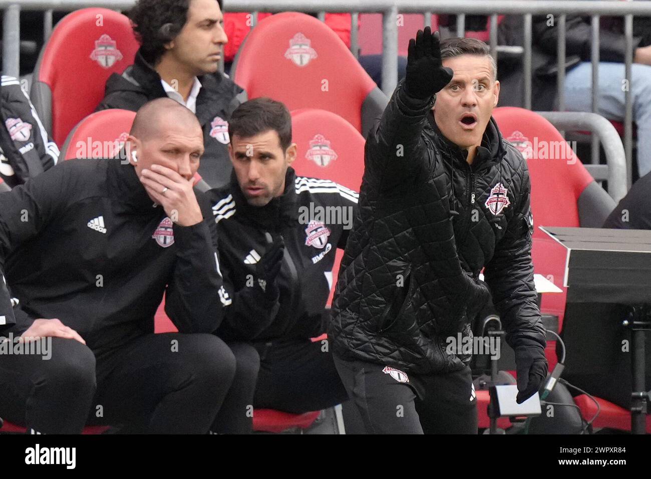 Toronto, Can. 09th Mar, 2024. Toronto FC's Head Coach John Herdman stands on the touch line ...
