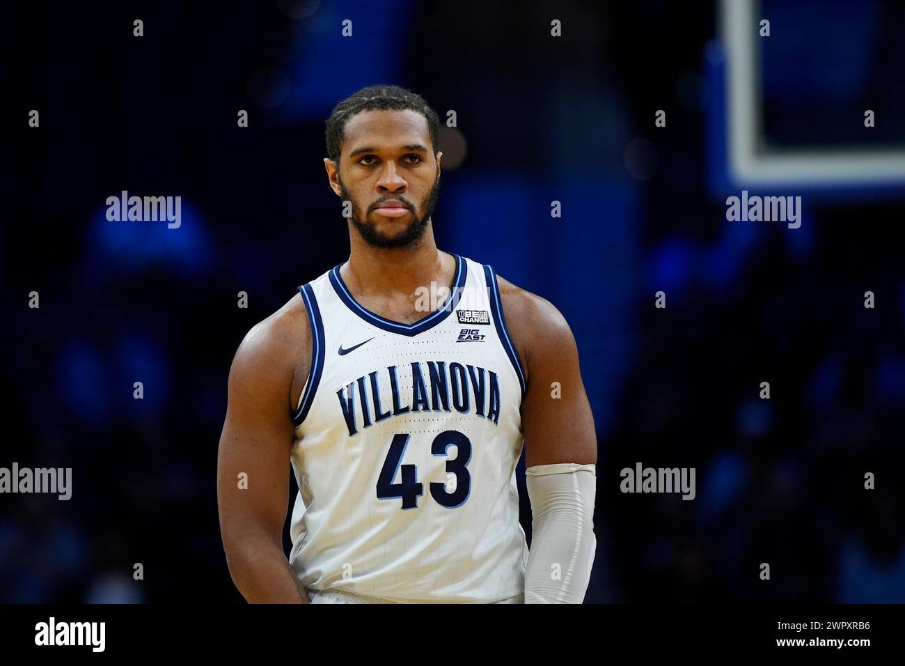 Villanova's Eric Dixon plays during an NCAA college basketball game, Saturday, March 9, 2024, in ...