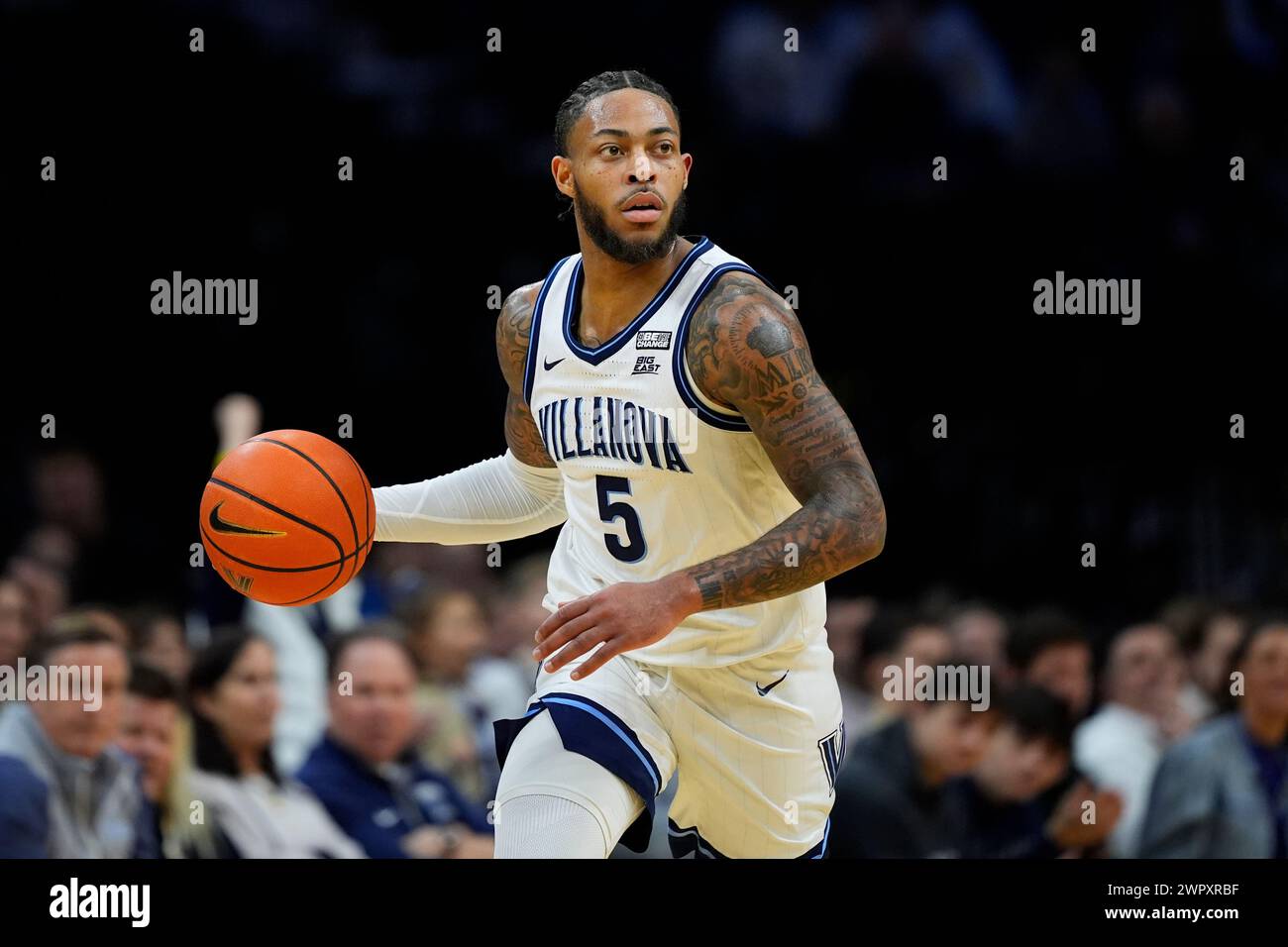 Villanova's Justin Moore plays during an NCAA college basketball game ...