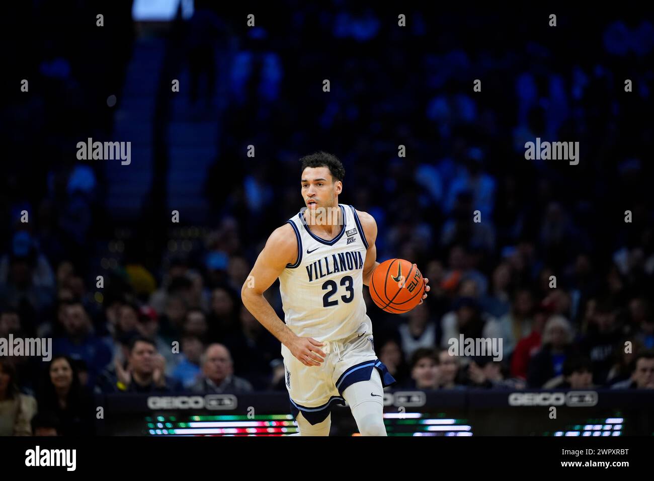 Villanova's Tyler Burton plays during an NCAA college basketball game ...