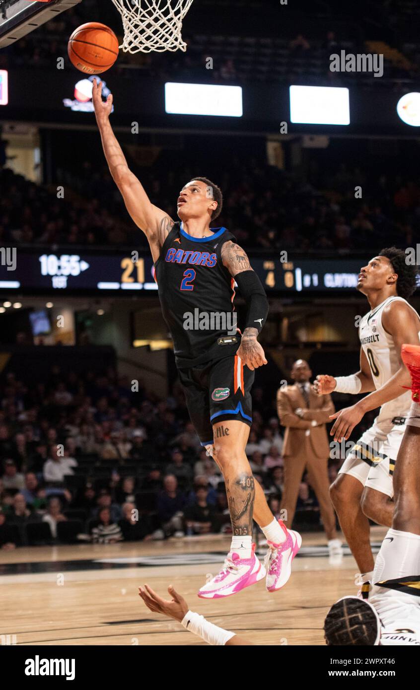 Nashville, Tennessee, USA. 9th Mar, 2024. Florida Gators guard Riley ...