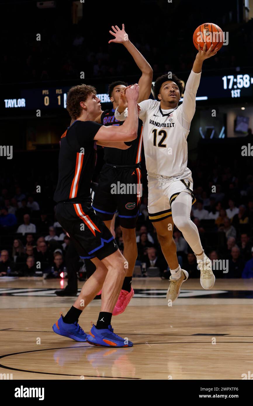 NASHVILLE, TN - MARCH 09: Vanderbilt Commodores guard Evan Taylor (12 ...