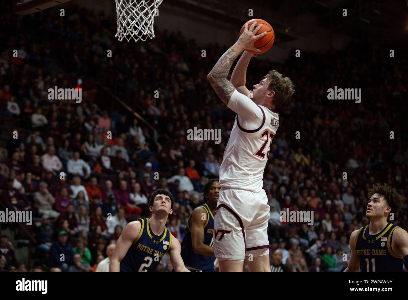 March 9, 2024: Virginia Tech Hokies guard Tyler Nickel (23) shoots a ...
