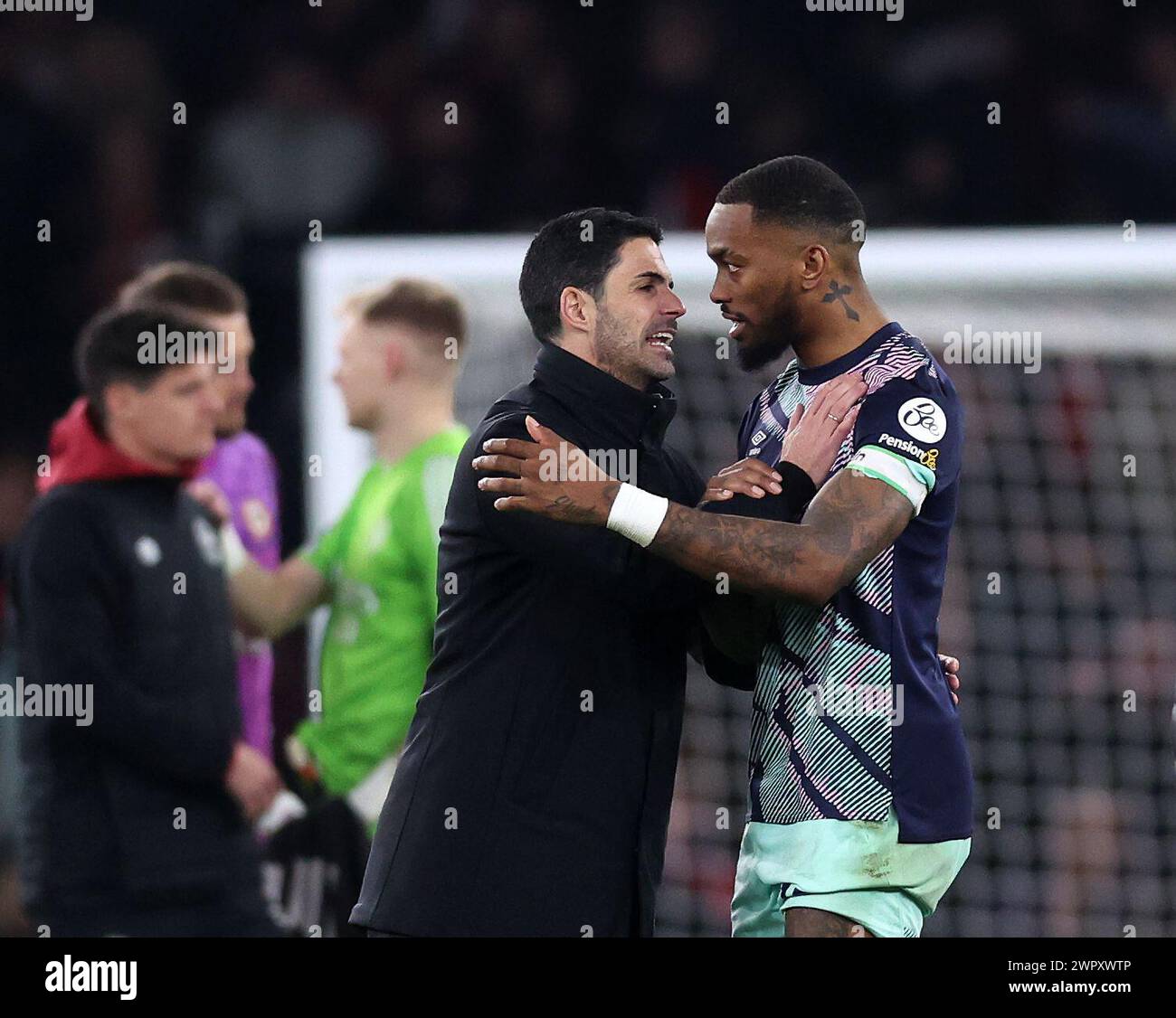 London, UK. 9th Mar, 2024. Mikel Arteta manager of Arsenal with Ivan ...