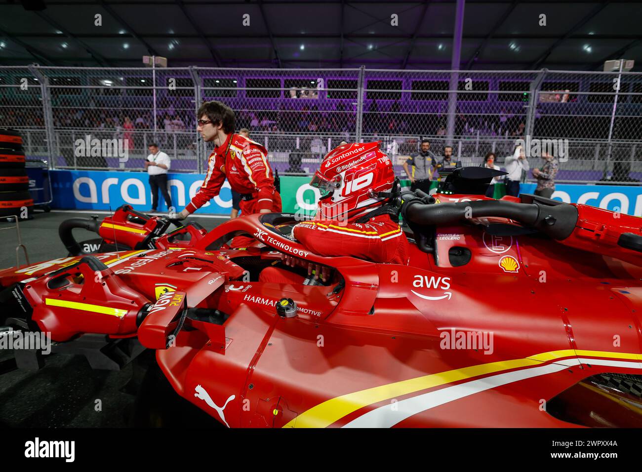 Jeddah, Arabie Saoudite. 09th Mar, 2024. grille de depart, starting grid, LECLERC Charles (mco ...