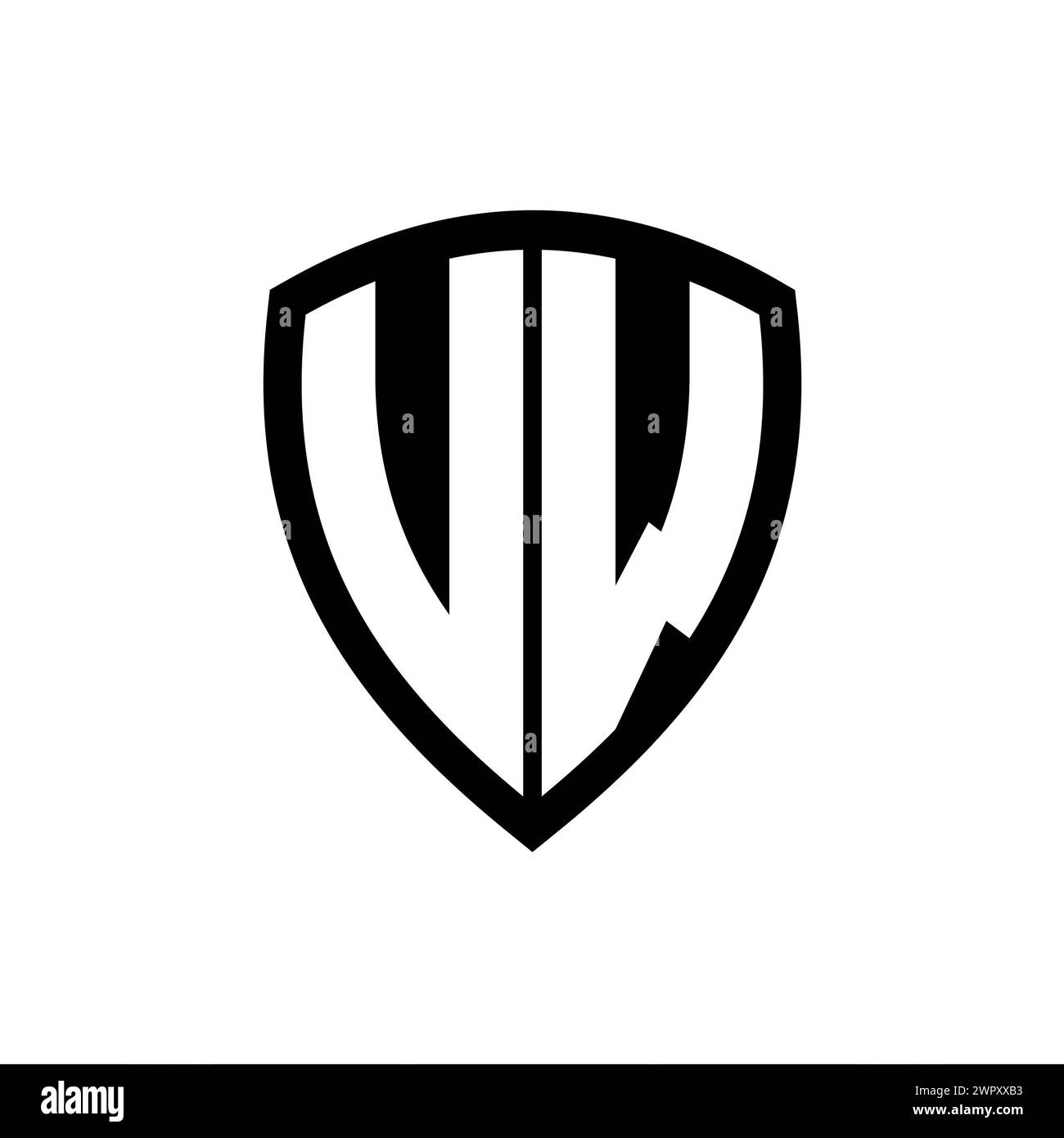UW monogram logo with bold letters shield shape with black and white ...