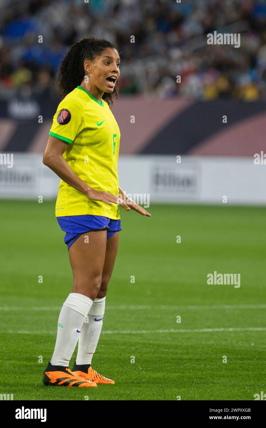 SAN DIEGO, CA - MARCH 06: Brazil defender Yasmim Assis (6) during the ...