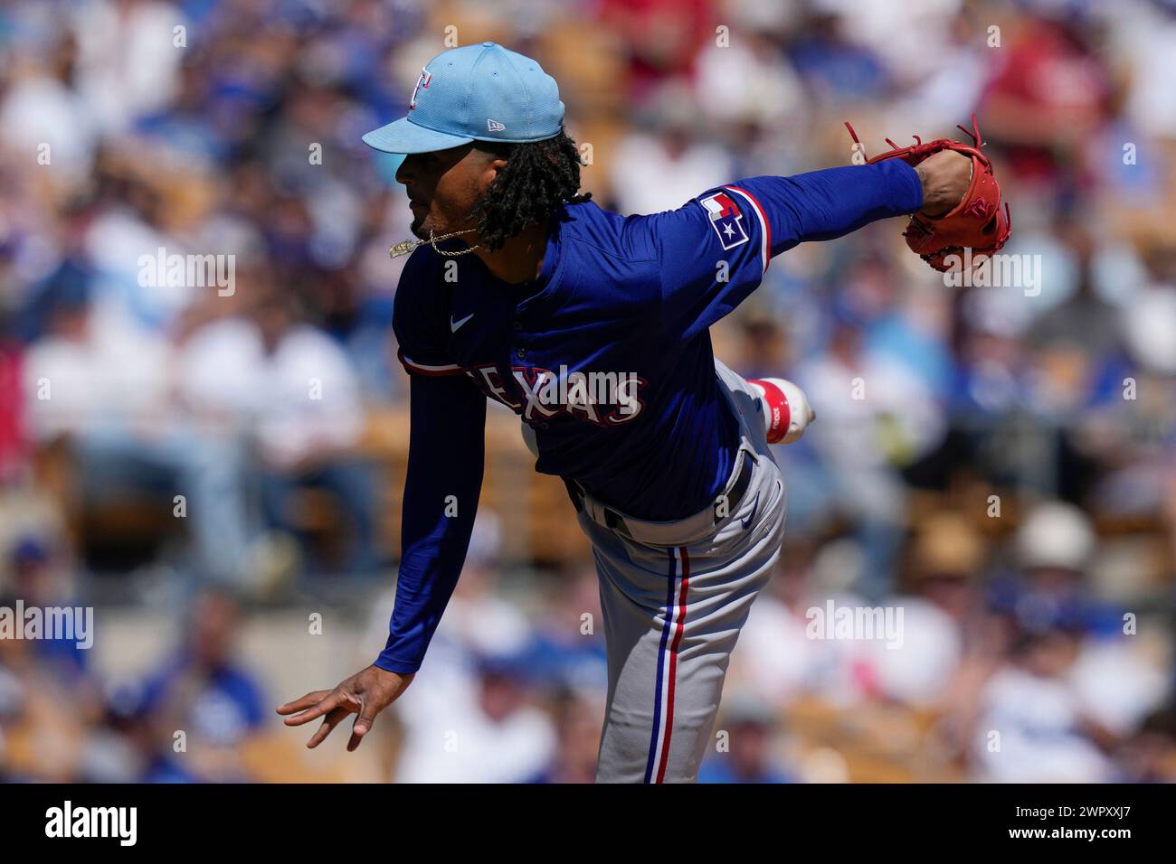 Texas Rangers relief pitcher Marc Church throws in the fourth inning of ...